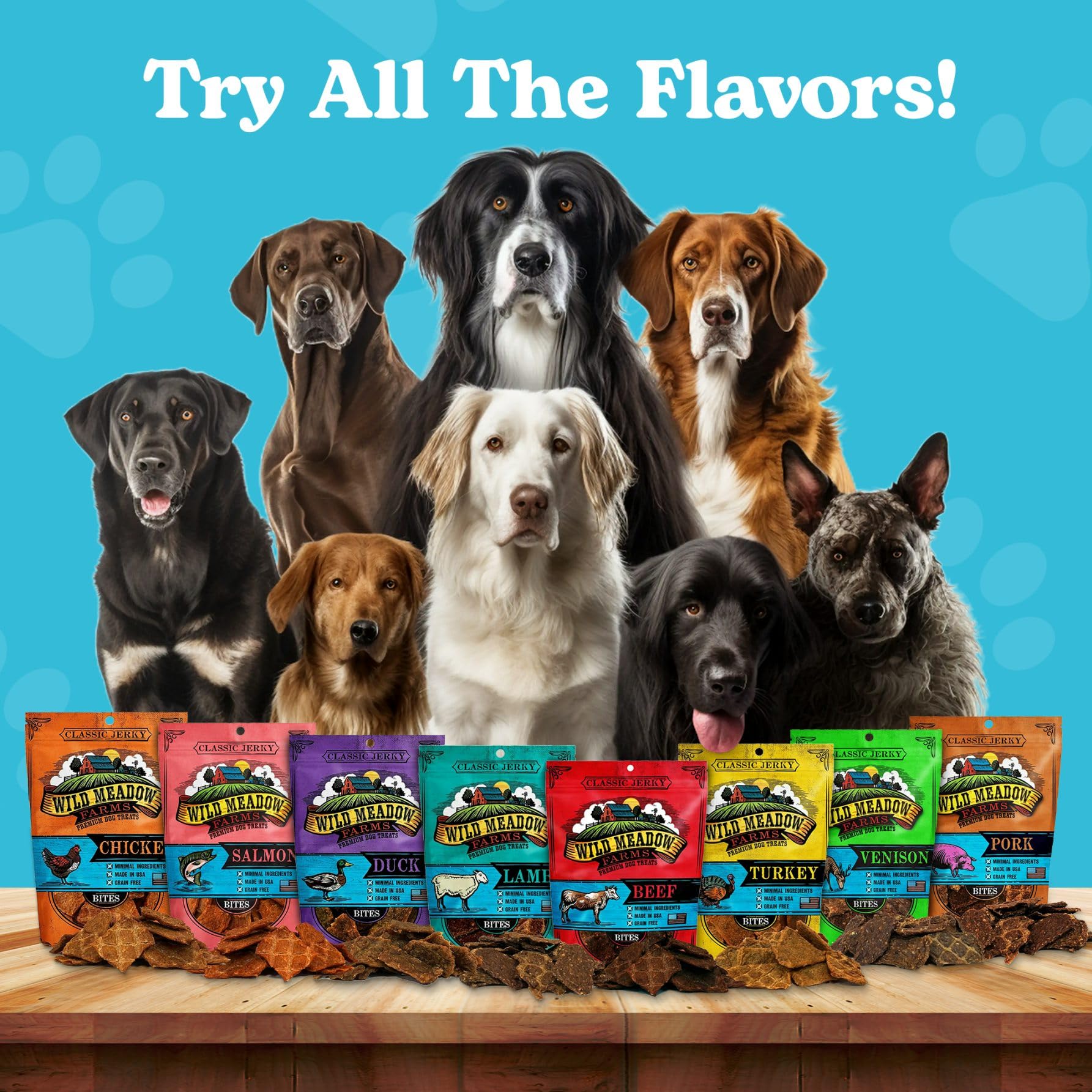 Wild Meadow Farms - Classic Salmon Bites, Soft Jerky Treats for Dogs, Grain-Free & All-Natural, Ideal for Training, Portioning, and High-Value Rewards for All Breeds & Ages - 3.5 Ounce Pouch