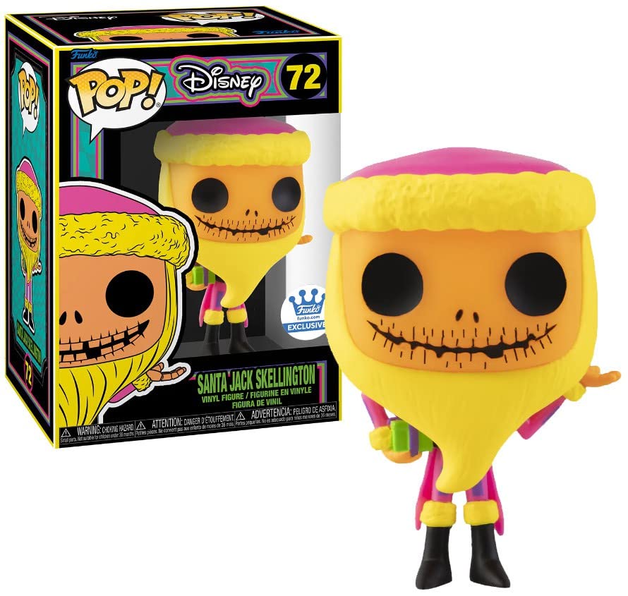 Funko Pop! Santa Jack Skellington Blacklight Exclusive #72 Protector and Box Include