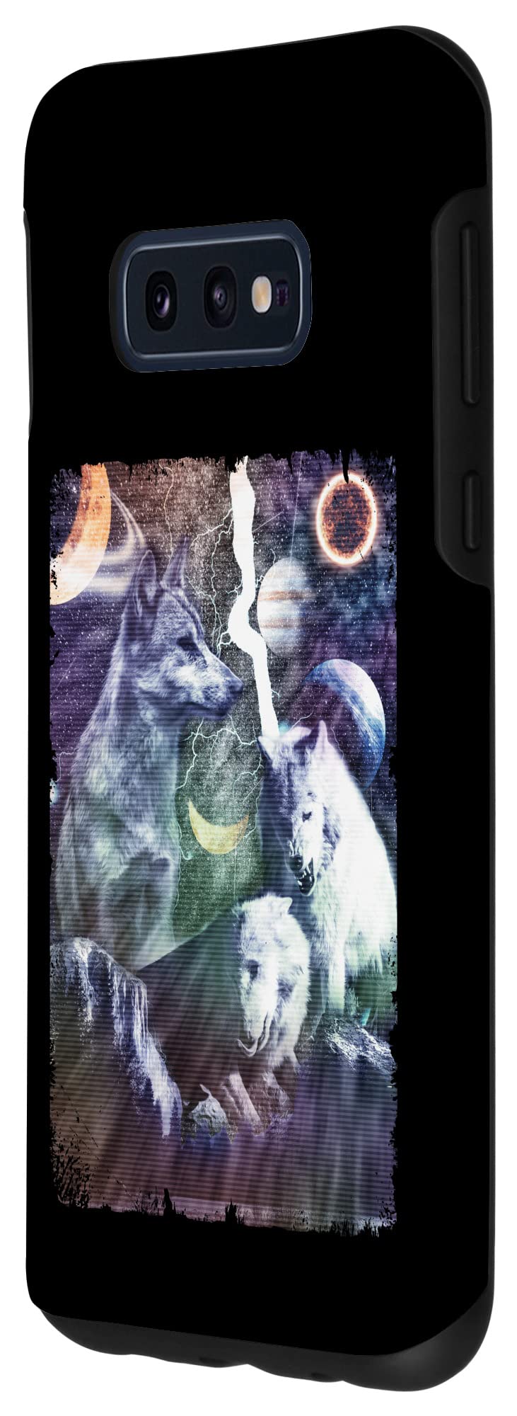 Galaxy S10e Wolf Winter Galaxy Planets Space Wolves Case