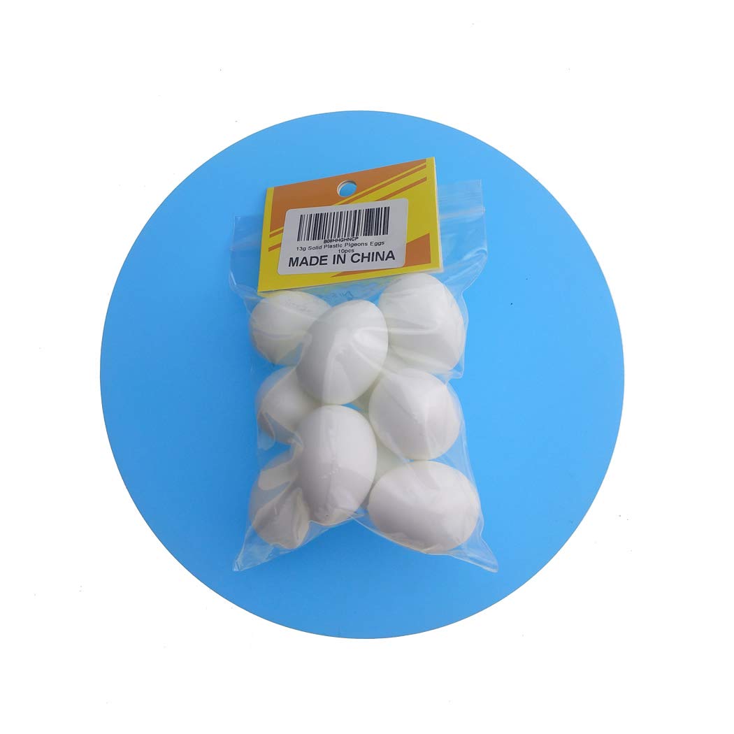 Huwaimi 13g Solid Plastic Eggs Dummy Eggs for Racing Pigeons (White 42pcs)