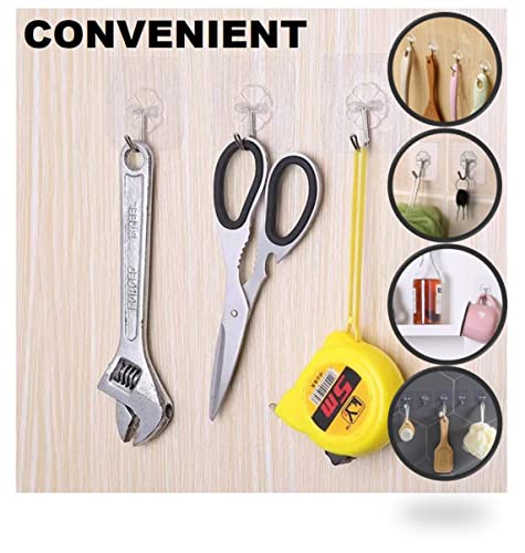 QUALIALL The Worest 0.003lbs Wall Hooks, Ceiling Hooks (on Wrong Surface), The Real Heavy Duty 33lbs Acrylic Self Adhesive Stick on Hanger for Hanging, Reusable, Traceless, 10packs