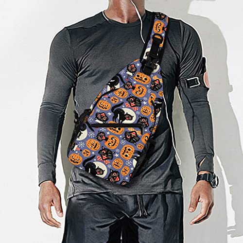 VSOFMY Sling Bag for Men Women Crossbody Sling Backpack Bag for Travel Hiking Daypack Chest Bag Halloween