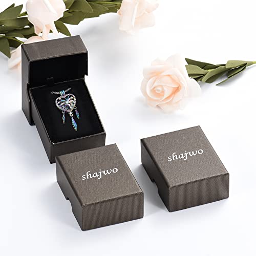 shajwo Cremation Jewelry Dream Catcher Heart Urn Necklace for Ashes for Women Men Keepsake Memorial Hollow Pendant,Rainbow-Silver