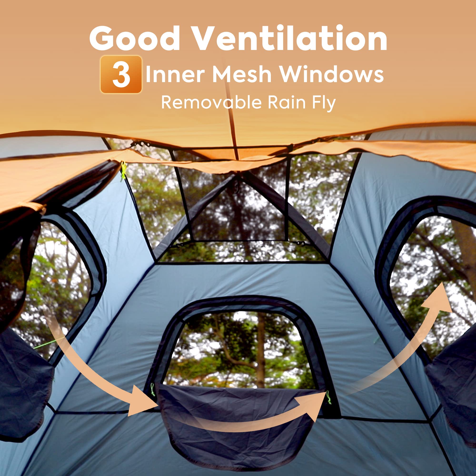 ICECO Camping Tents 4 People,4 Person Tents for Camping Waterproof Windproof Dome Tent,4 Season Tent with Screen Room,Easy Setup,with Removable Rain Fly