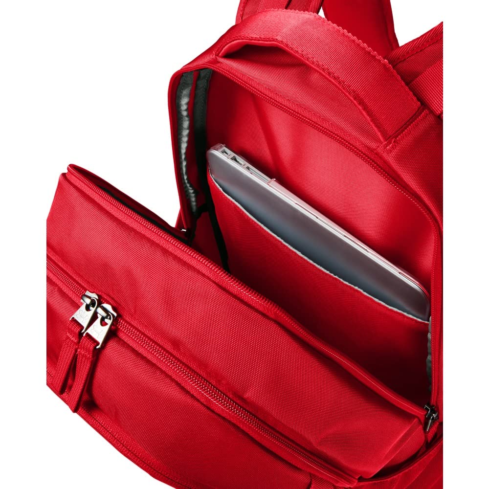 Under Armour unisex-adult Hustle 5.0 Backpack , Red (600)/Silver , One Size Fits All