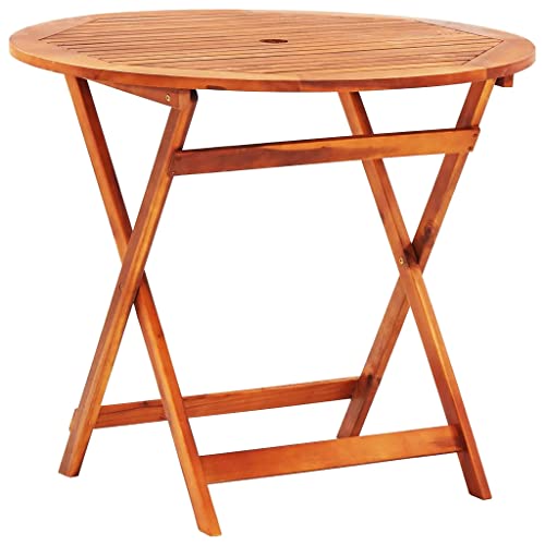 vidaXL Patio Dining Set 5 Piece, Outdoor Dining Set for 4, Table and Chair for Garden Backyard, Dining Chair, Retro Style, Solid Eucalyptus Wood