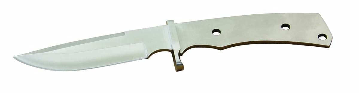 Jantz USA Osage Hunter Blade Knife Blank For Knifemaking, Stainless Steel Blade With Attached Guard, Overall Length 9-1/2"