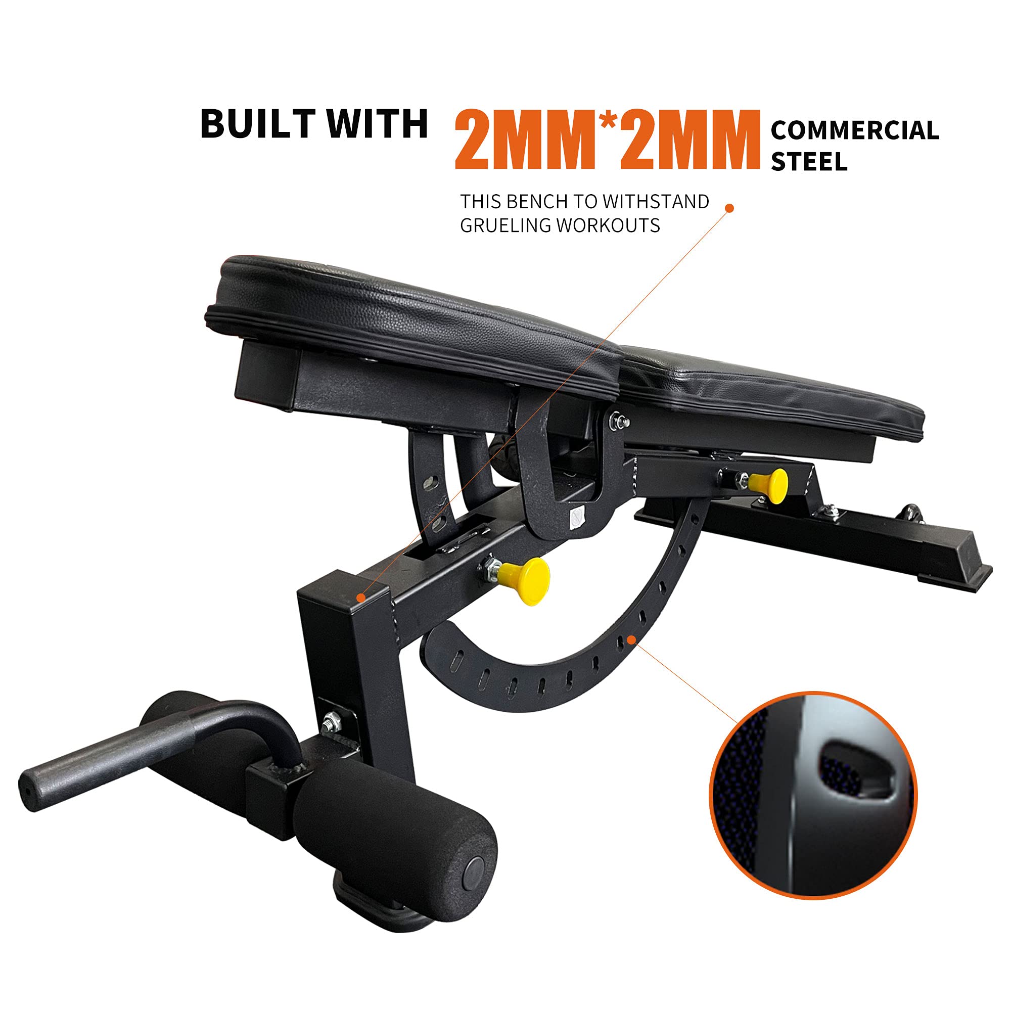 Home Gym Weight Bench Adjustable 66lbs Cast Iron Dumbbell Set, Multifunctional Strength Training Bench Press Sets, Full Body Office Workout Sets for Men Women (Weight bench + 66LB Adjustable dumbbell)
