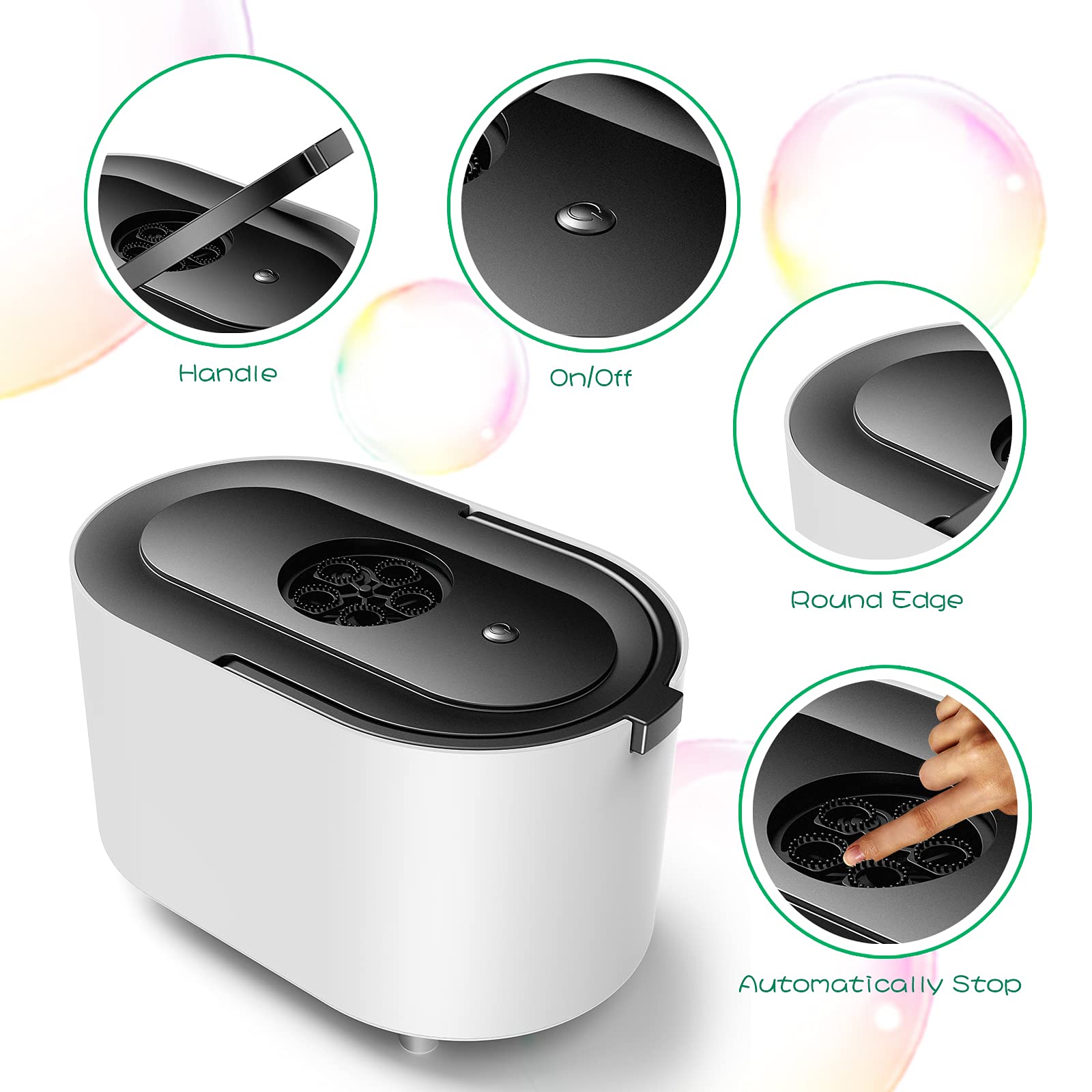 JoinJoy Bubble Machine Bubbles No Spills Bubble Blower Automatic Bubble Machine for Kids and Adults 3500 Bubbles/Min Ideal for Parties, Wedding, Birthday