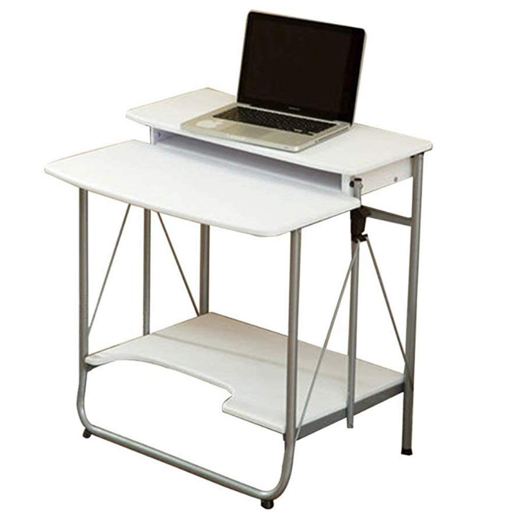 GaRcan Portable Folding Table, Home Writing Desk, Mini Small Computer Desk Double The Comfort (White)