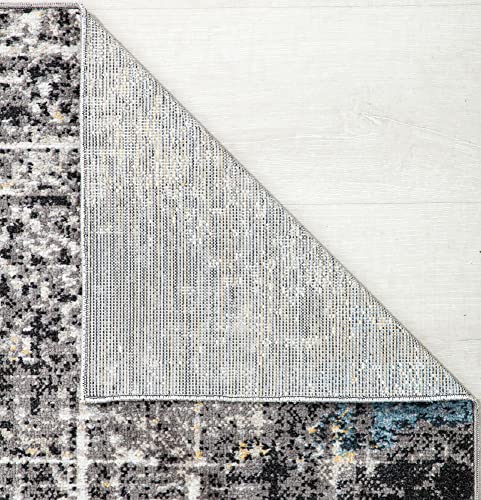Rugs America Jaelyn JD45B Midnight Distressed Transitional Black Area Rug, 2'6" x 4'