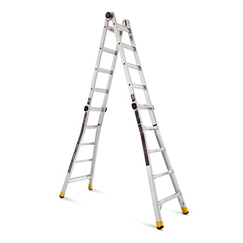 Gorilla Ladders GLMPXA-22 22 ft. Reach MPX Aluminum Multi-Position Ladder, 300 lbs. Load Capacity Type IA Duty Rating