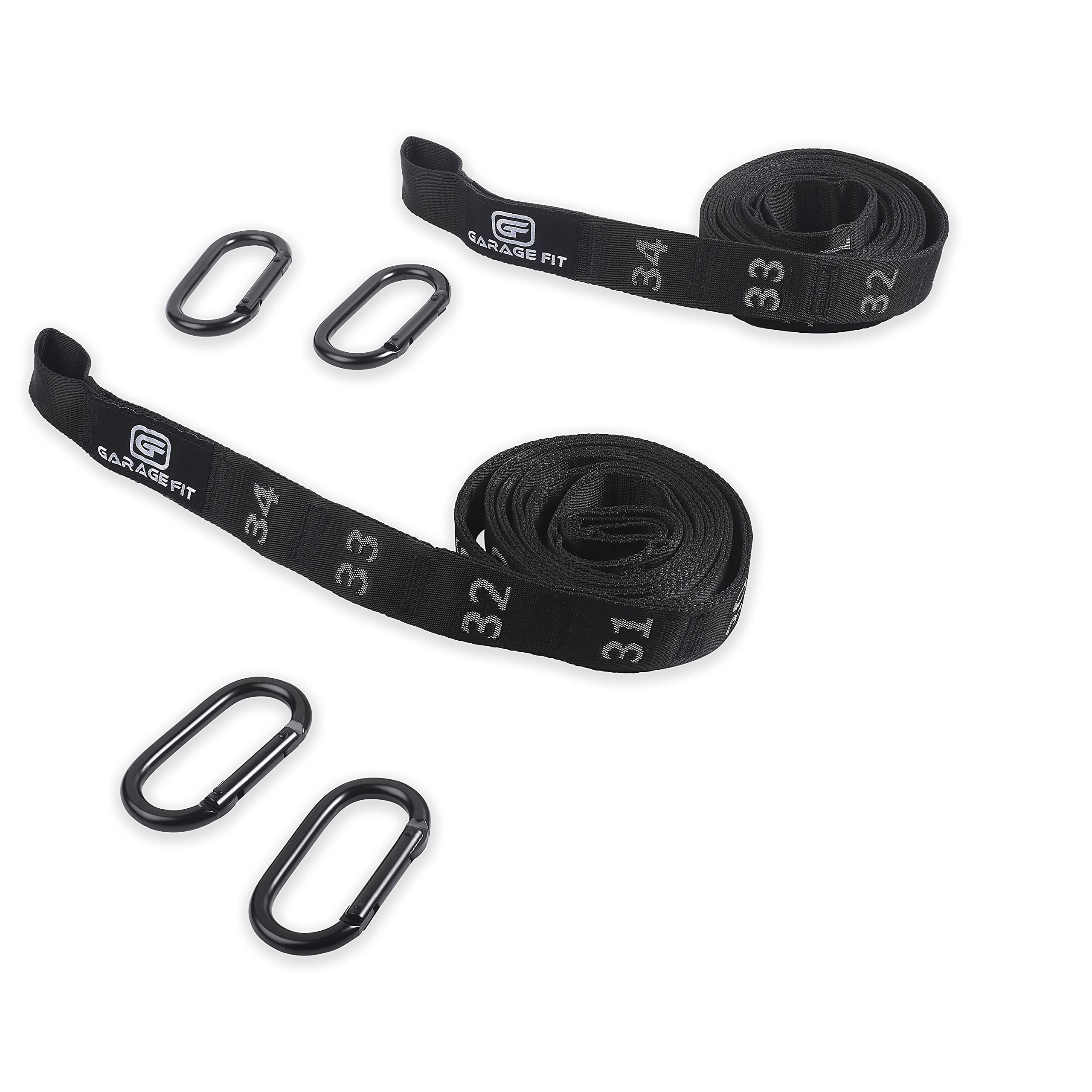 Garage Fit Quick Adjust Straps with Carabiners for Gymnastic Rings Perfect for Exercise, Gymnastics, Bodyweight Training