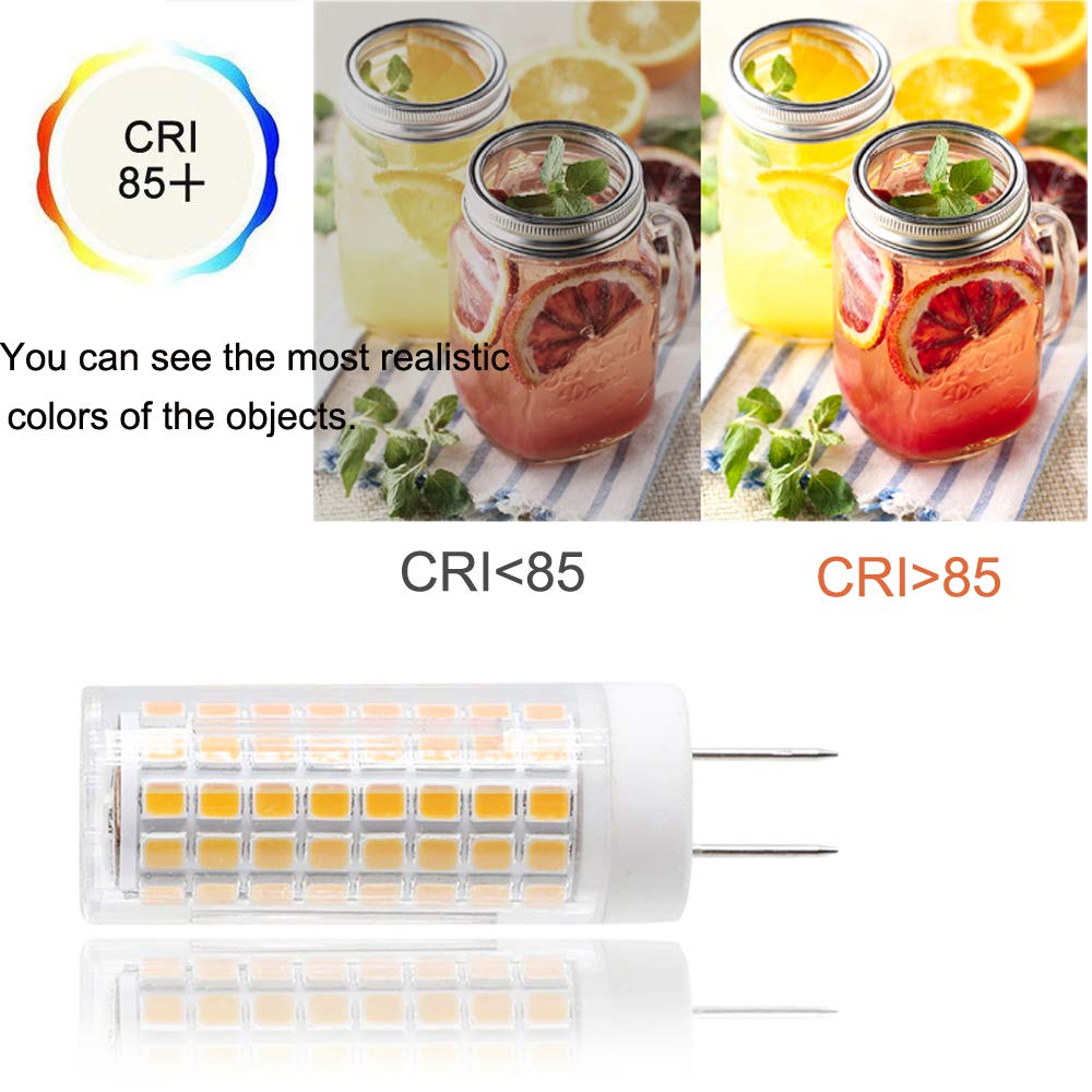 G MGY OLED LED GY8.6 Bulb, 7W T4 G8 LED Bulb, 75W Halogen Bulb Replacement, GY8.6 Bi-pin Base Light Bulb, AC120V, for Under Counter Kitchen Lighting, Light Fitting, 2-Pack (Warm White)