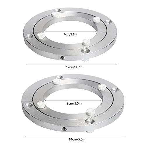 Silent Turntable Plate Table Bearing Rotating Tray - Improved Mute Aluminum Alloy Hardware - Stable and Non-Slip Lazy Susan Hardware Turntable Bearing(5 In)