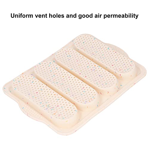 Silicone Baguette Mold 4 Grooves Nonstick French Bread Mold with 2 Handles Smooth Surface Bread Baking Roll Pan Kitchen Tool for Toast Loaf Sandwich(Beige)