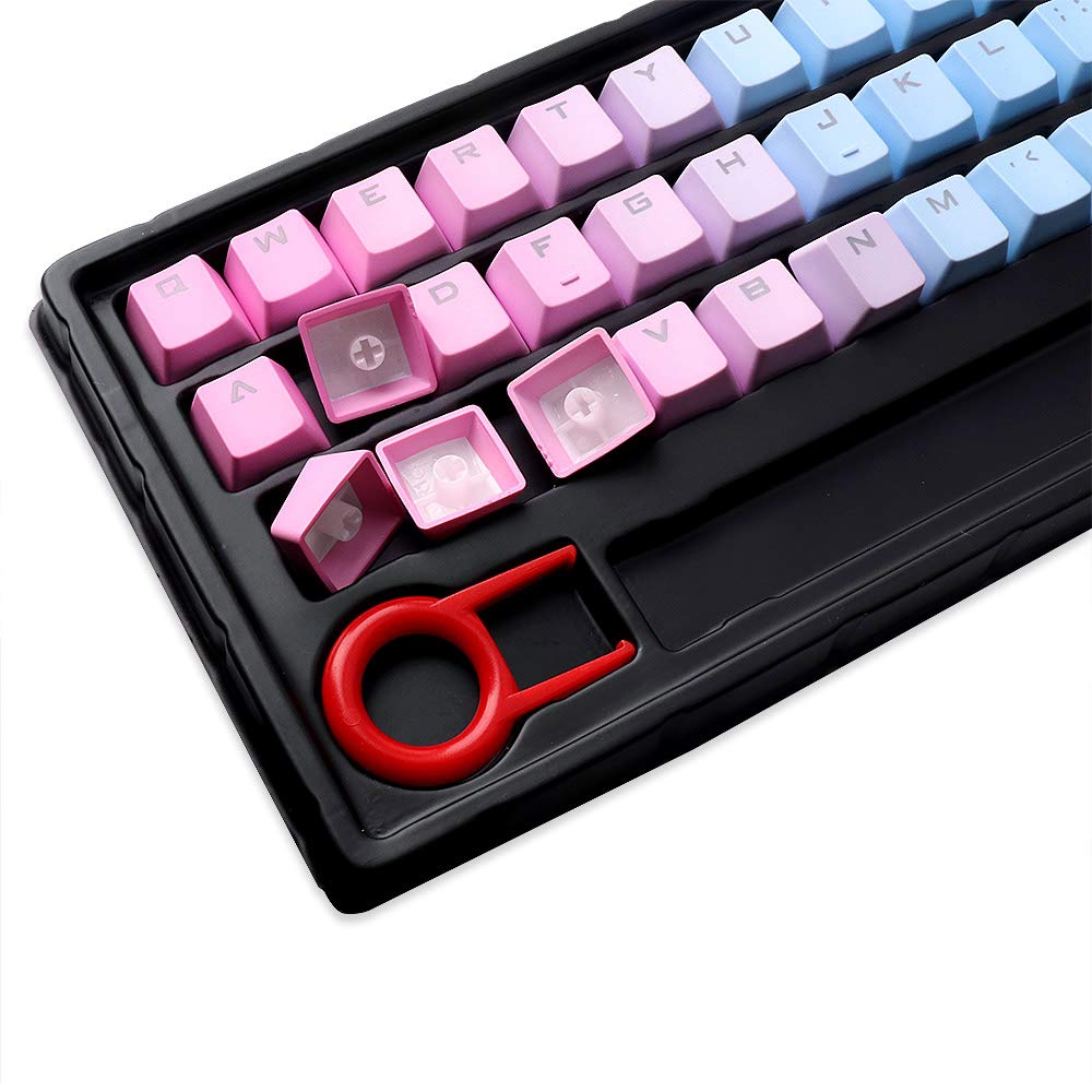 Gradient Color Keycap 37 PBT Double Shot Injection Backlit Keycaps Replacement for Cherry/ikbc/NOPPOO/Ducky Mechanical Gaming Keyboards (Sunset Gradient Color)