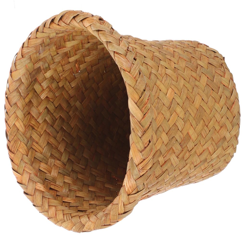 Wastebasket Trash Can Woven Trash Basket for Bathroom Woven Trash Baskets Woven Waste Basket for Home Woven Trash Can Tall Storage Baskets Laundry Baskets Wicker Waste Basket