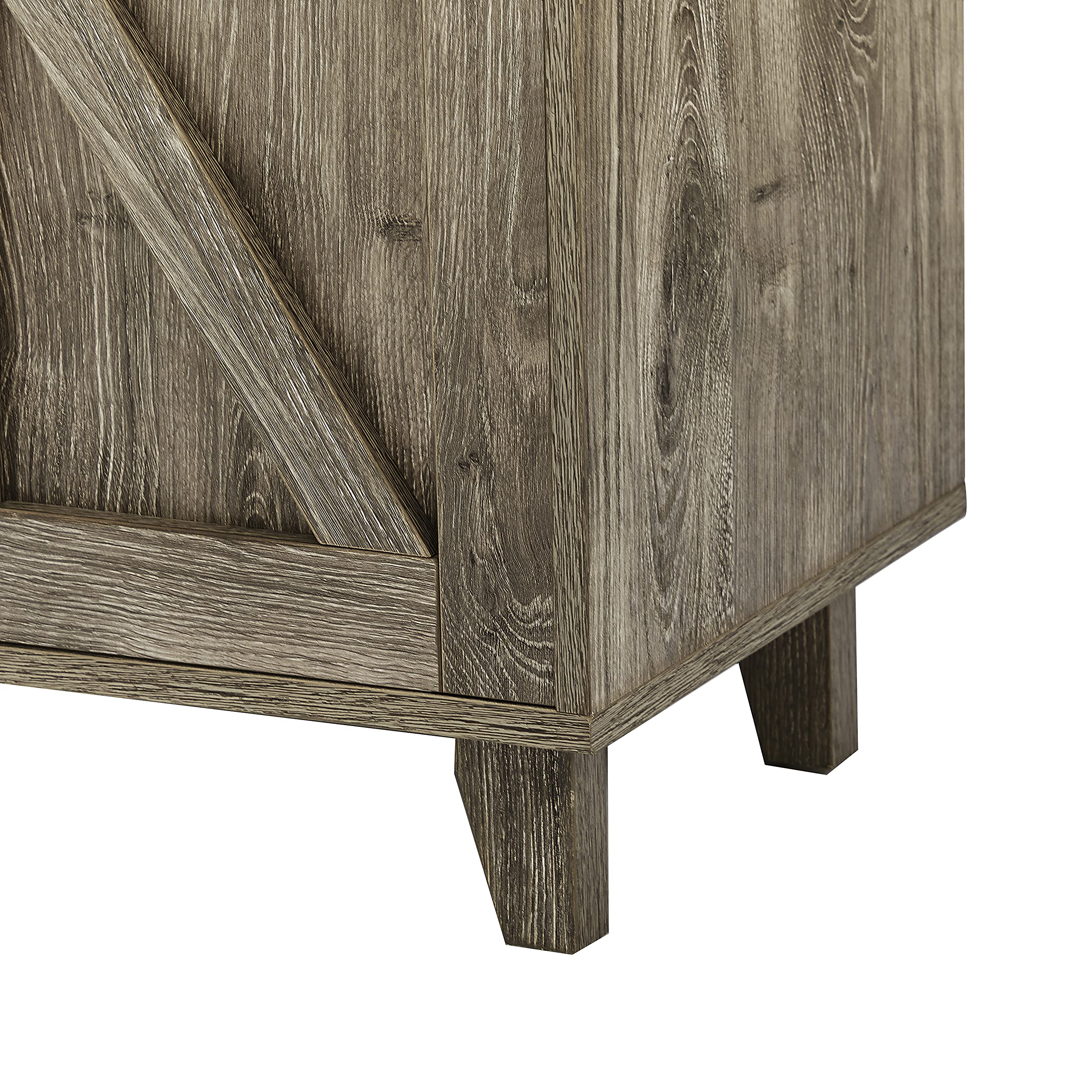 GOOD & GRACIOUS Sideboard for Livingroom, 50 inch Farmhouse TV Stand with Sliding Barn Doors, Sideboard Buffet 3-Tier Storage Cabinet for Kitchen