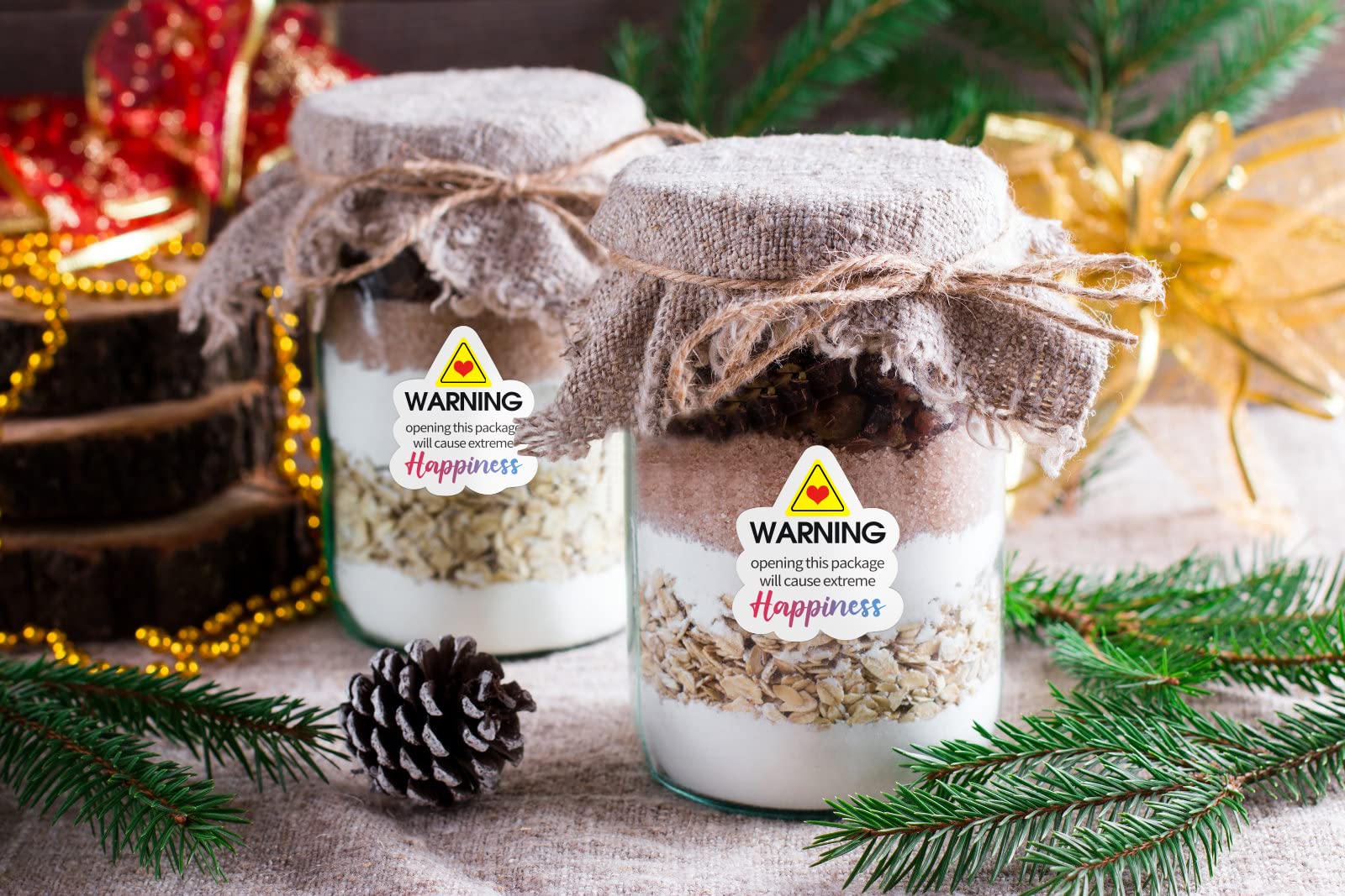 WHING Warning Opening This Package Will Cause Extreme Happiness Thank You Stickers Labels , Order Packages Envelope Seals Decorative Label Ideal for Business Gift Bags and Retailers, 500pcs