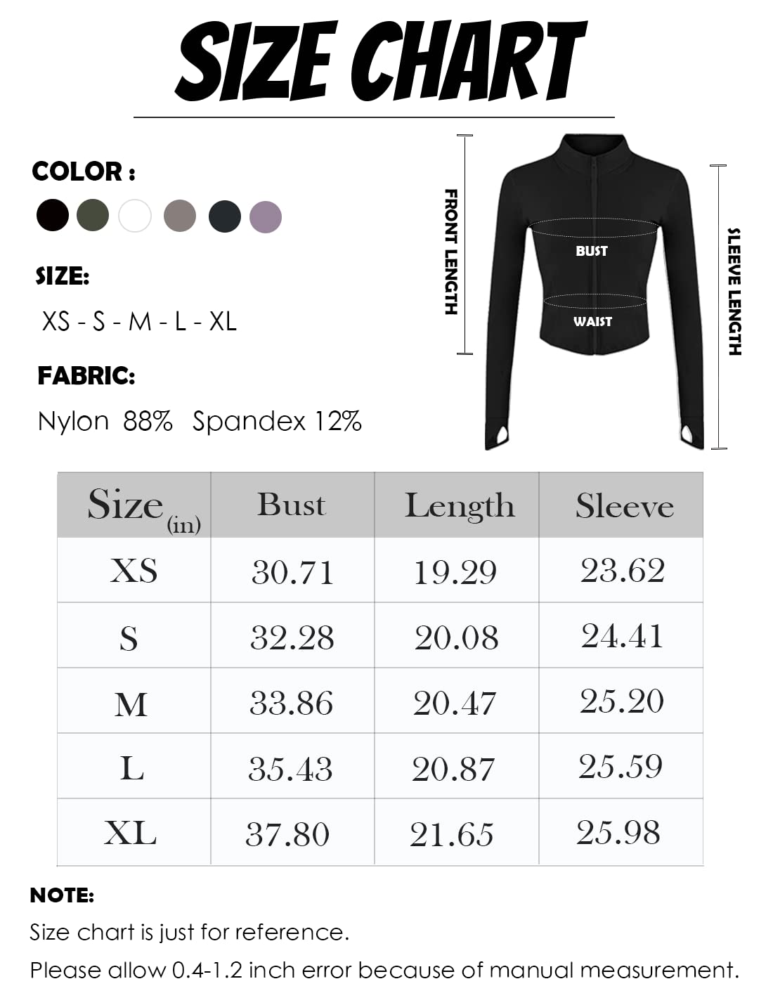Gnveub Women’s Sports Running Jacket Slim Fit Stretchy Full Zip Athletic Workout Lightweight Jacket with Thumb Holes(Black,XL)