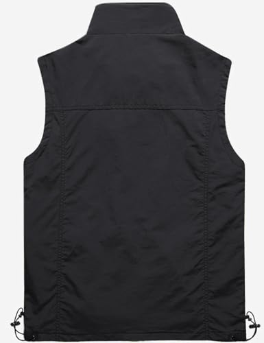 Gihuo Men's Lightweight Quick Dry Outdoor Multi Pockets Fishing Vest (Large, Style2-Khaki)