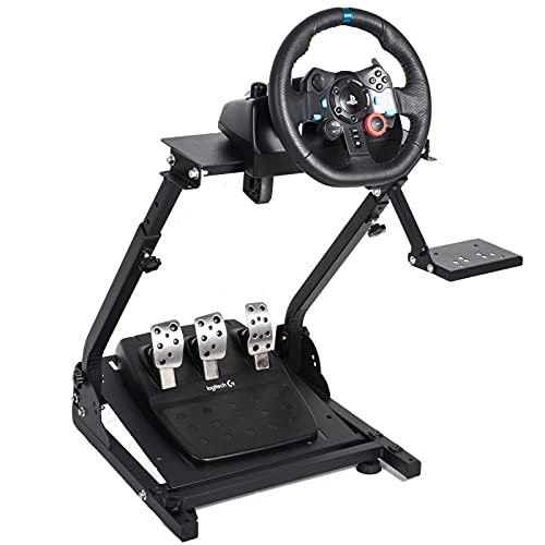 Hottoby Racing Steering Wheel Stand Foldable&Multi-level Adjustable Fit for Logitech/Thrustmaster G25,G923 G920,G29&T248 Easy Storage&Install Gaming Simulator Cockpit,No Wheel&Pedals
