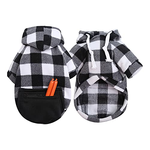Puppy Clothes for Small Dogs Girl Pack Dog Hoodie with Pocket Fall Winter Warm Fleece Sweater for Dogs Boy Girl Yorkies Chihuahua Pet Cat Sweatshirt Blank Color