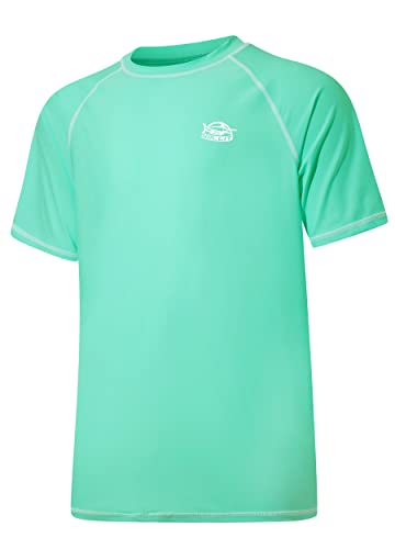 Willit Men's Rashguard Swim Shirts UPF 50+ Sun Protection Shirts Short Sleeve SPF Quick Dry Beach Shirt Light Green L