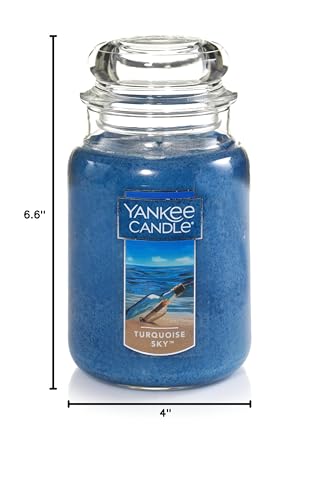 Yankee Candle Turquoise Sky Scented, Classic 22oz Large Jar Single Wick Candle, Over 110 Hours of Burn Time