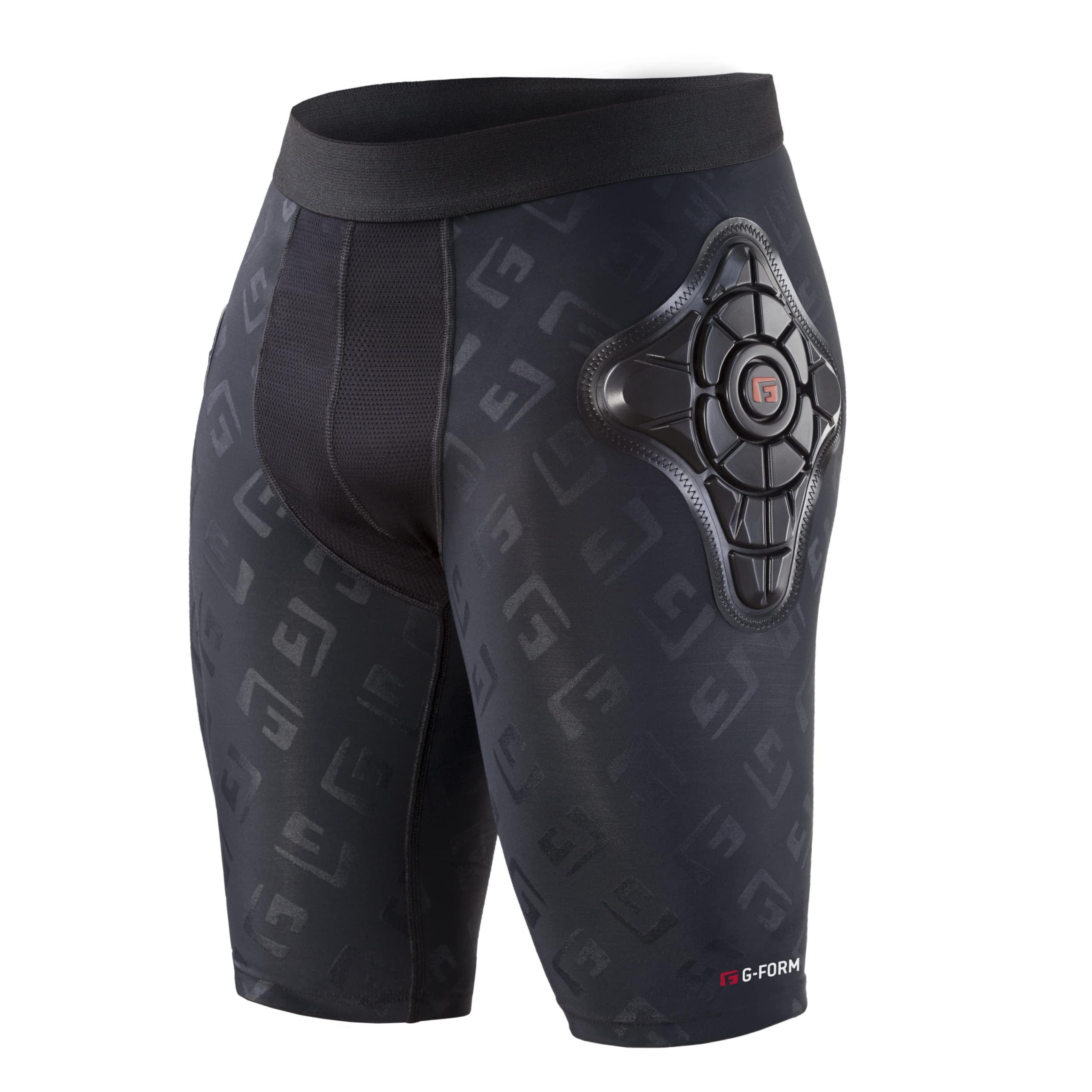 G-Form Pro-X Mountain Bike Compression Shorts with Padding - Athletic Shorts - Black Logo, Adult X-Large