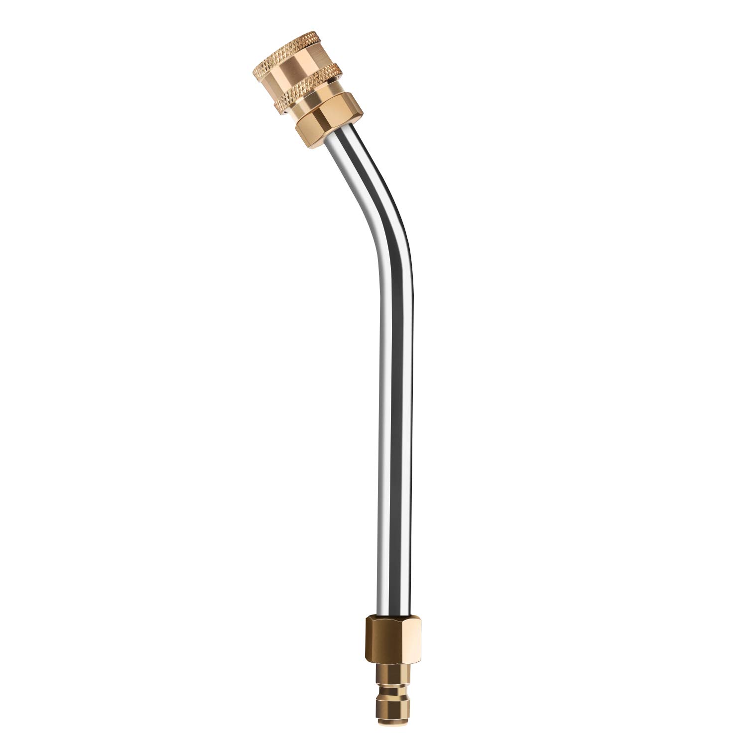 FUNTECK High Pressure Power Washer Extension Wand Stainless Steel Quick Connect Lance for Gutter Van Truck Cleaner 30° Curved,9” 4000 PSI