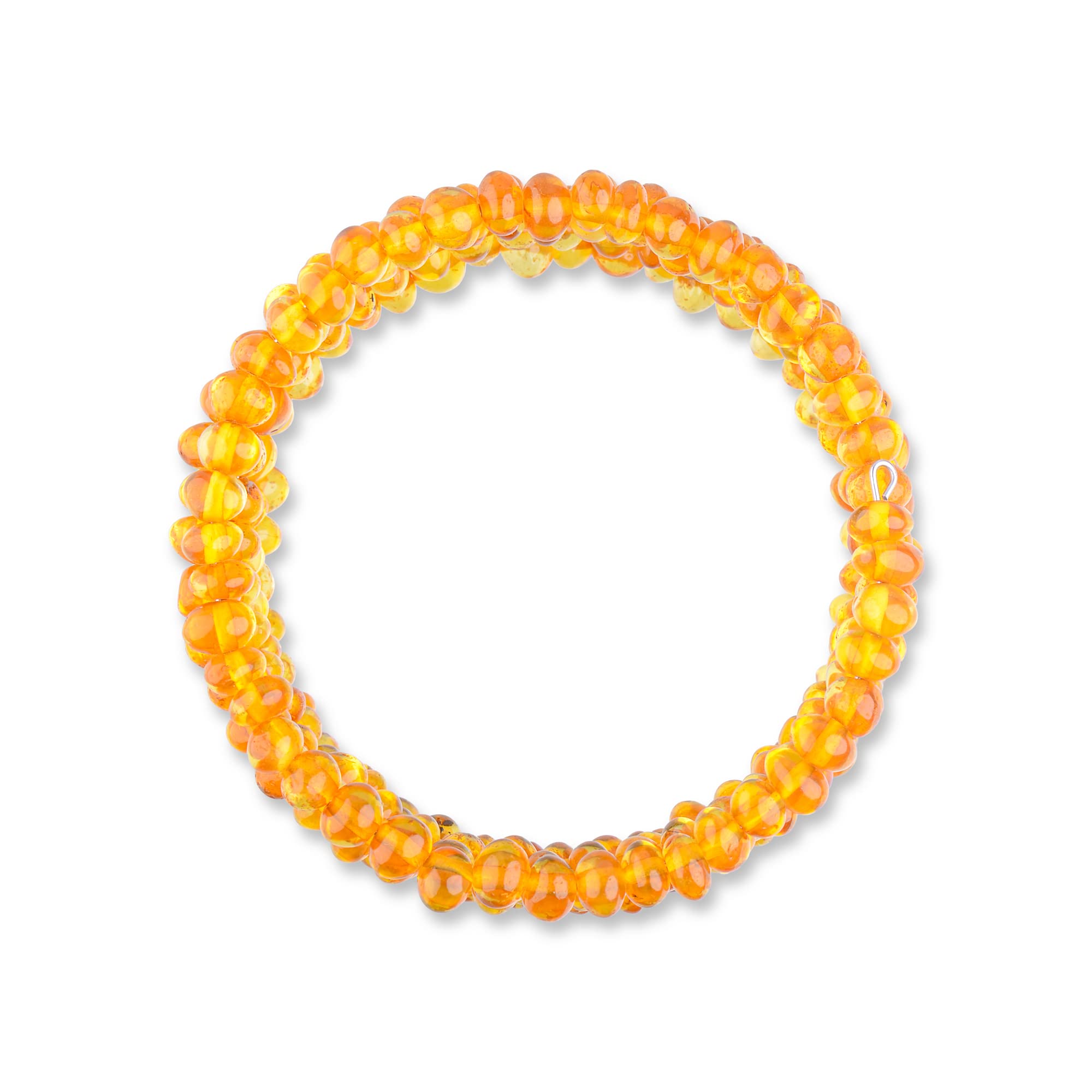 Genuine Amber Women’s Bracelet - Hand-Assembled Natural Jewelry from Europe - Baltic Sea Amber Beads - Cognac