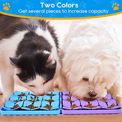 Silicone Snuffle Mat for Dogs, Slow Feeder Dog Bowls, OurMiao Dog Sniff Mat Lick Mat for Smell Training Slow Eating (Blue)
