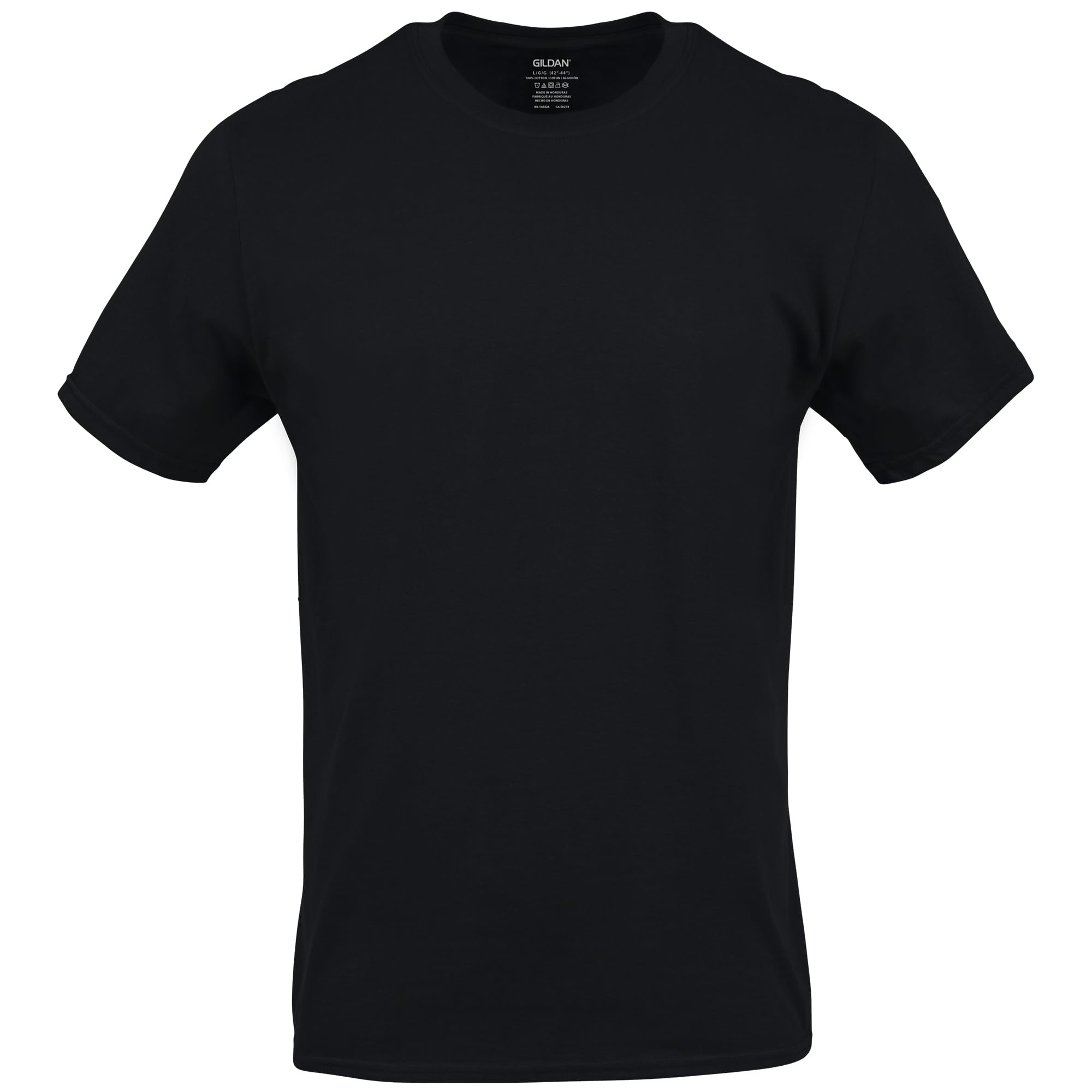 Gildan Men's Crew T-Shirts, Multipack, Style G1100, Black (6-Pack), Small