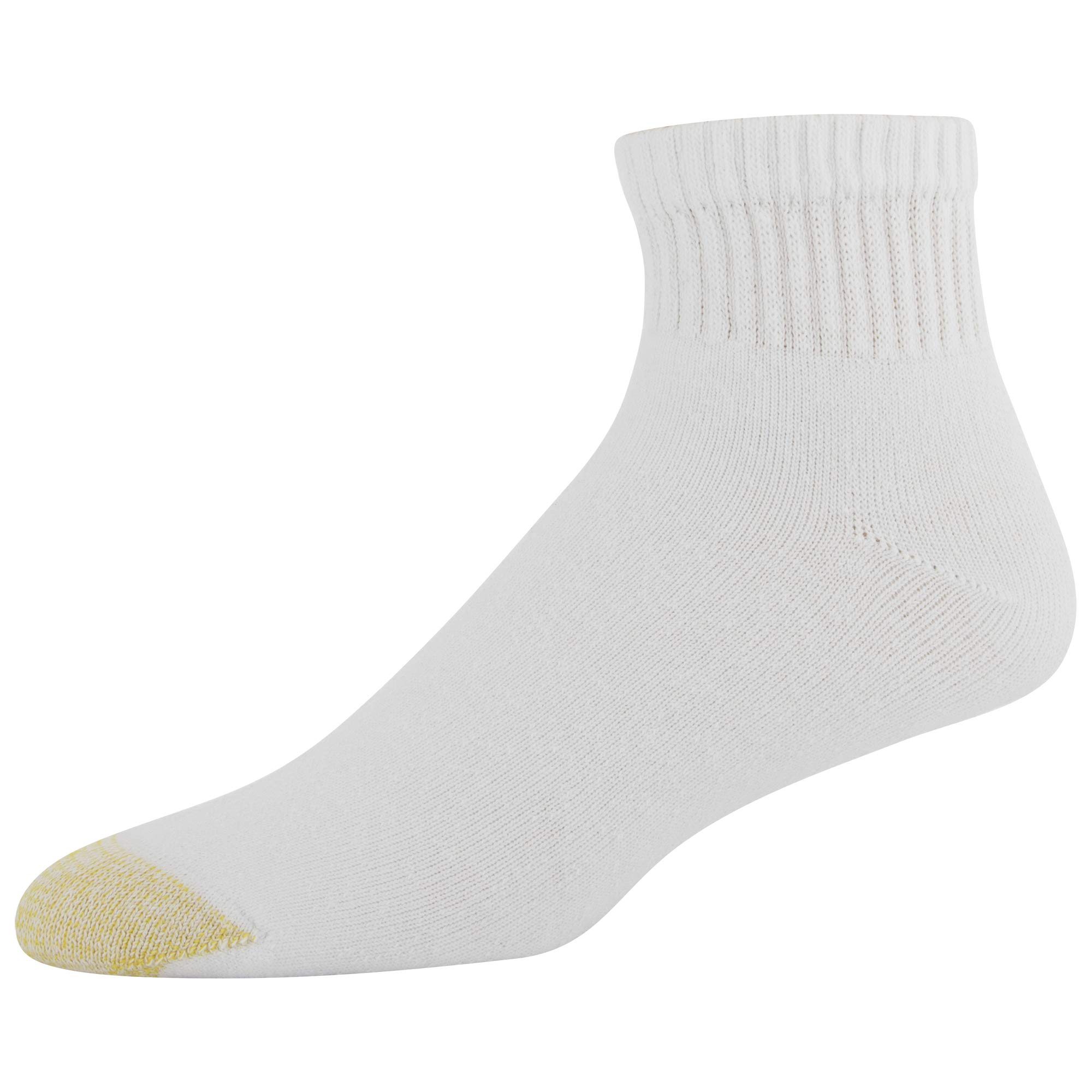 GOLDTOE Men's 656P Cotton Ankle Athletic Socks, Multipairs, White (6-Pairs), Large