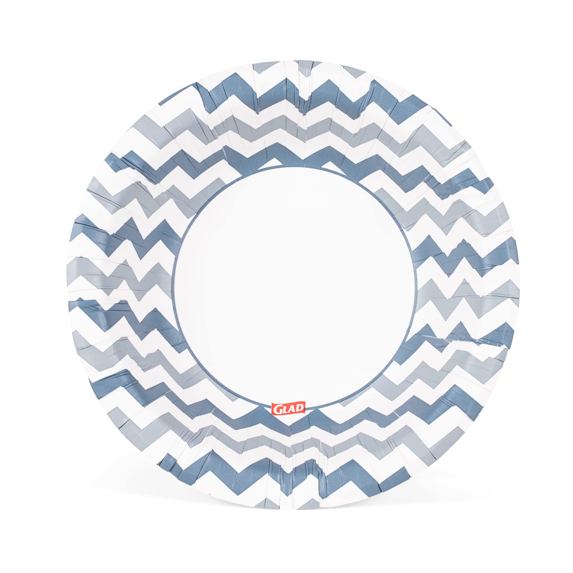 Glad 16 oz Disposable Paper Bowls with Chevron Design, 50 ct | Disposable Bowls for Parties & Picnics and Everyday Use | Microwave Safe, Soak Proof Paper Bowls from Glad
