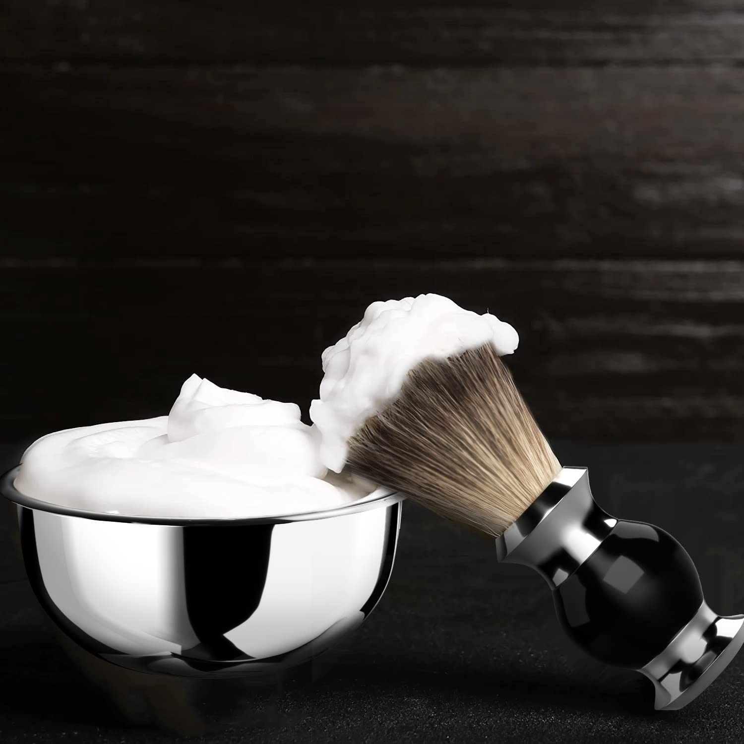 GRUTTI Shaving Brush Pure Badger Brush for Wet Shaving (Black)