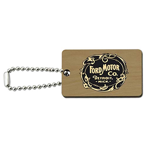 GRAPHICS & MORE Ford Motor Company Vintage Logo Wood Wooden Rectangle Keychain Key Ring