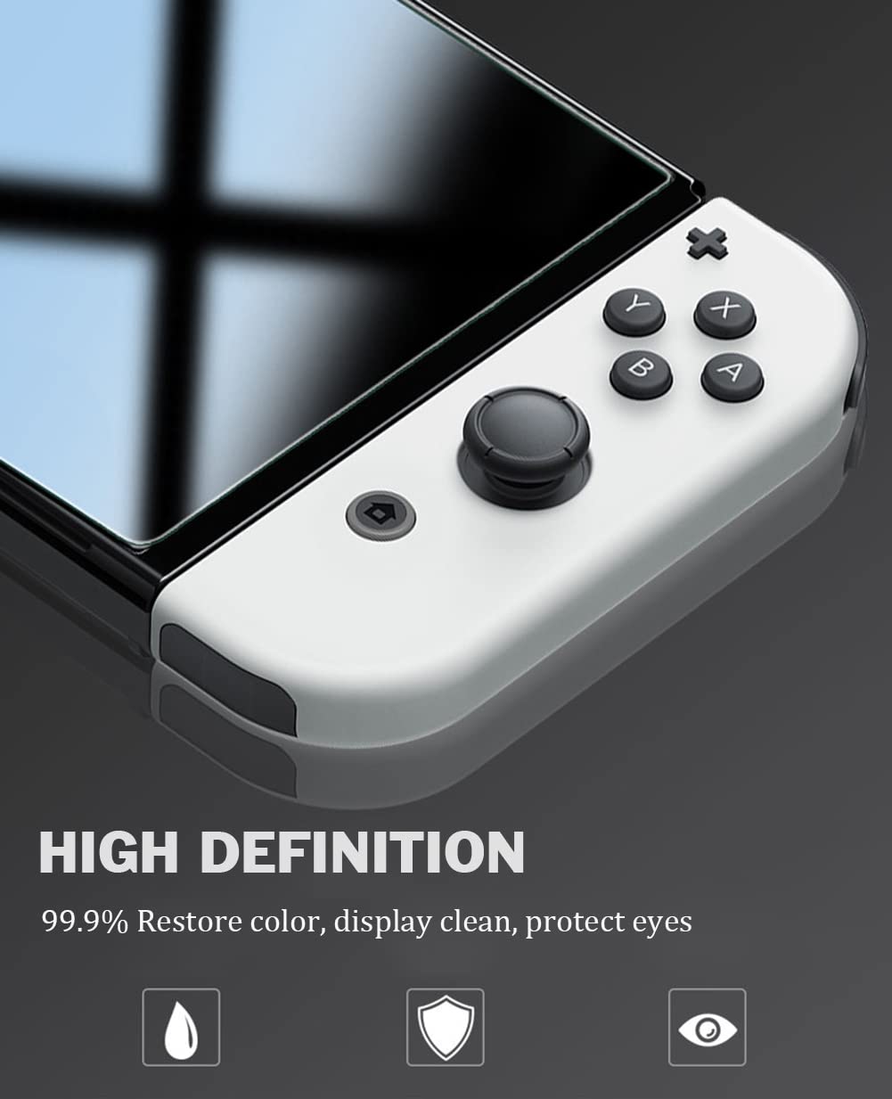 GOBEST Tempered Glass Screen Protector Compatible with Nintendo Switch OLED model 2021, Transparent HD Clear Screen Protector Tempered Glass Film Accessory for Nintendo Switch OLED(3-Pack)