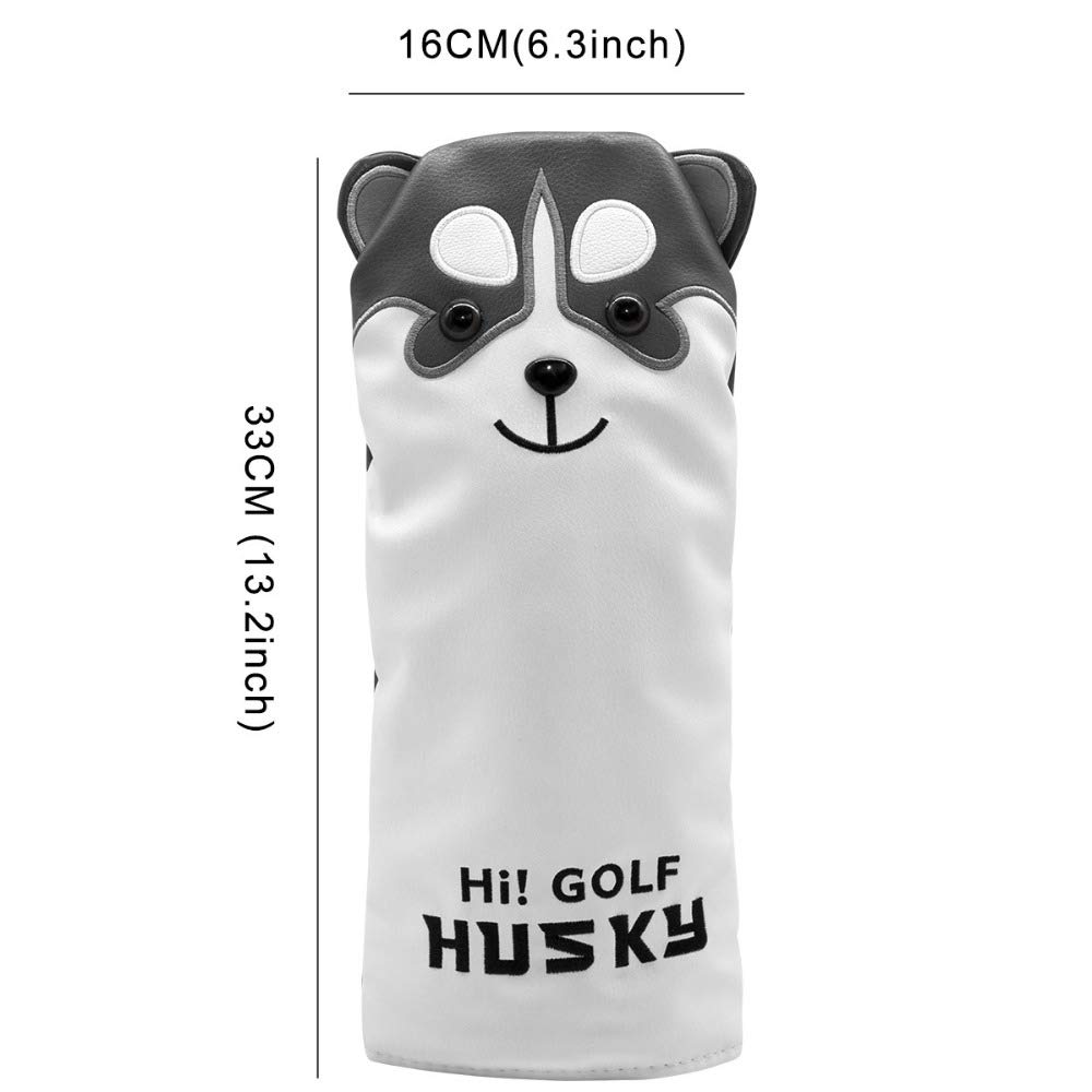 HISTAR Golf Driver Fairway Wood Hybrid Head Corver Husky Cartoon Animal Golf Cover (3Pcs)
