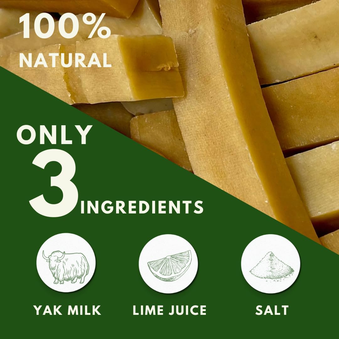WhiteTail Naturals - Yak Cheese Dog Chews - Long Lasting Tough Dog Bones for Aggressive Chewers & Teething Puppies - All Natural Himalayan Dental Milk Chew Bone (6, Medium)