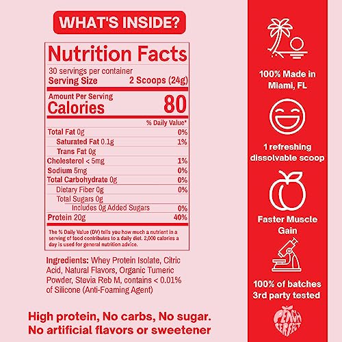 Peach Perfect Protein Juice | 30 Servings | Protein Powder for Women, Muscle Builder & Weight Management, Pineapple Mango, Meal Replacement Shake, Protein Water, Clear Whey, Booty Building Protein
