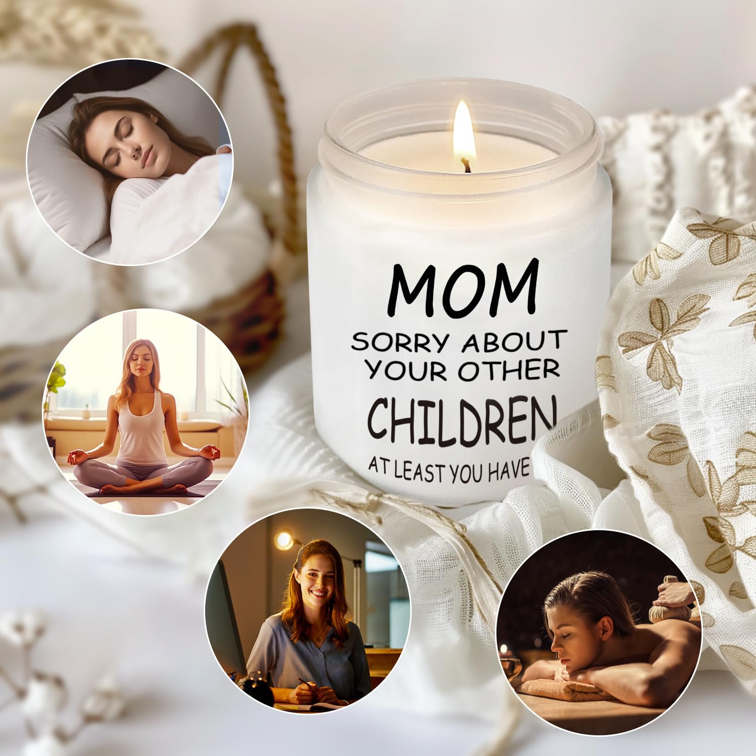 Gift for Mom from Daughter Birthday Gift for Mom from Son -7ozSoy Wax Lavender Long Burn Time Scented Candle- Unique Bday Christmas Mother Day Presents for Mother Who Wants Nothing