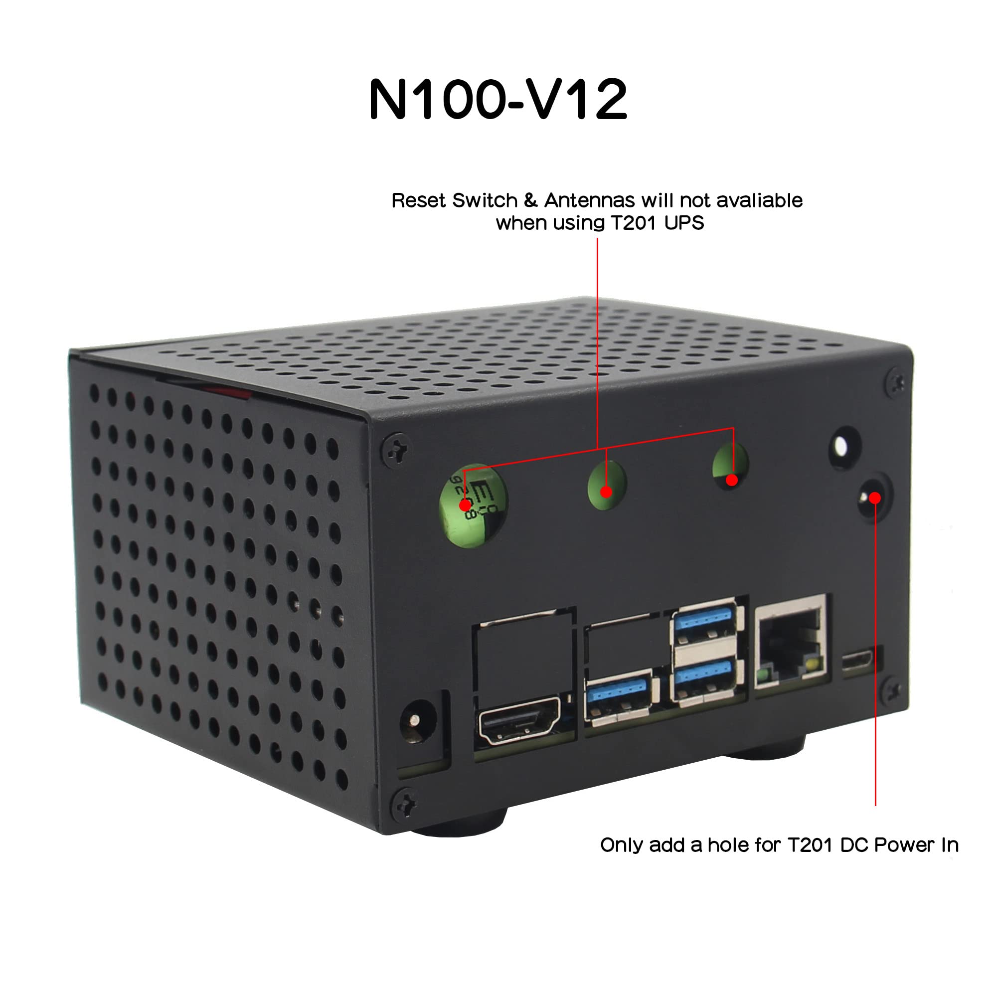 Geekworm N100 Metal Case/Enclosure with Power & Reset Control Switch for Jetson Nano A02/B01/2GB/4GB / Jetson Xavier NX
