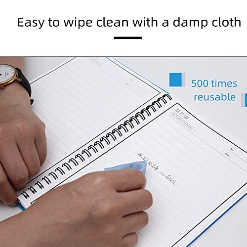 Smart Reusable Notebook A5 Wire Binding Notepad with 1 Erasable Pen Bookmark 30 Sheets Thick Waterproof Paper Journal Drawing Book Memo Writing Sketch Pad Diary Notebook for Study Working Travelling