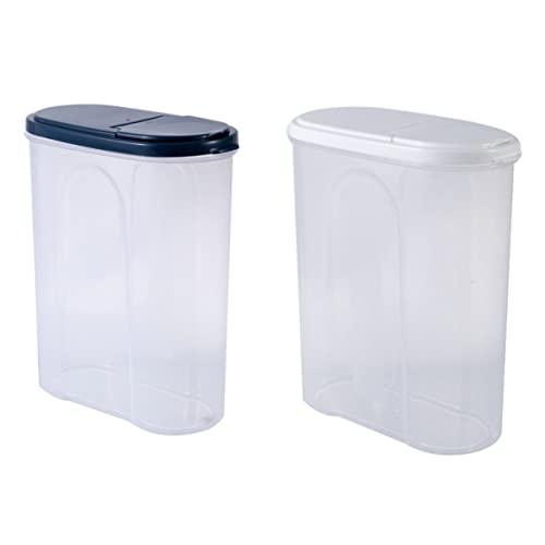 UPKOCH 2pcs Sealed Flours Storage Bucket Dispensers Fruit Kitchen Flour and Out Snacks Can White Canister Snack Grain Grains Pantry Cereal Rice Plastic Sugar Tank Food Dry Blue