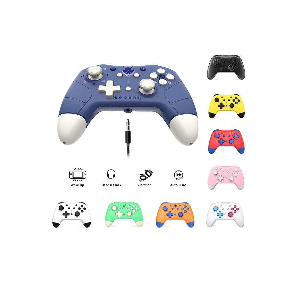 IINE Wireless Controller for Nintendo Switch/Lite/Switch OLED with 3.5mm Headset jack/Wake up/Motion Control/Amiibo/Aut