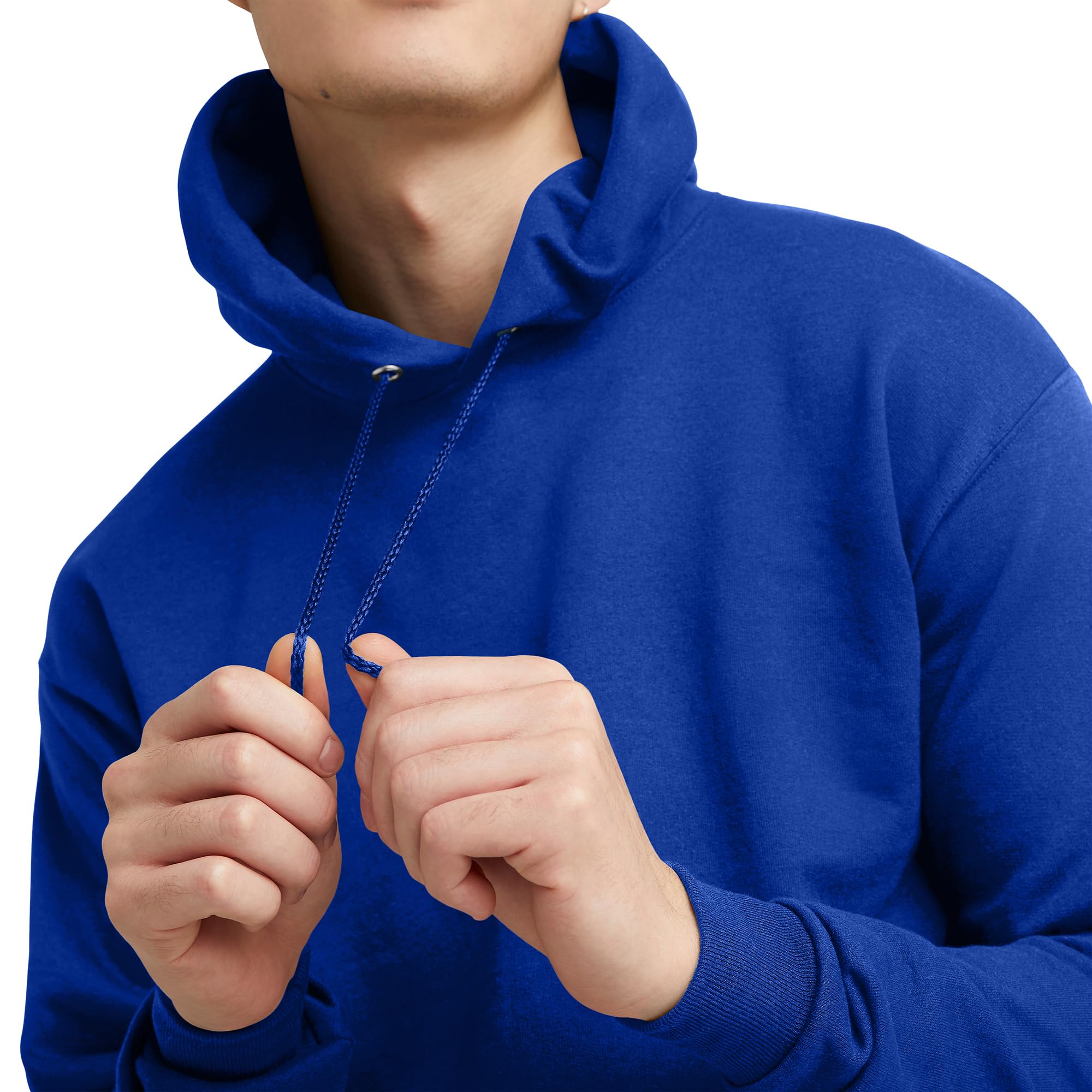 Hanes Men's Pullover EcoSmart Hooded Sweatshirt, Deep Royal, Large