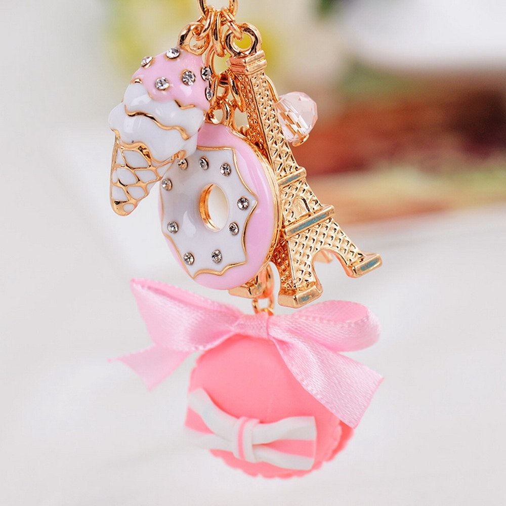 Giftale Hamburger Handbag Accessories Ice cream Key Chain for Women Pink Bag Charms,#619-2